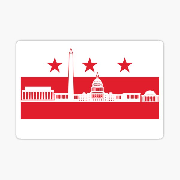 "Washington DC Skyline Flag" Sticker for Sale by polliadesign | Redbubble