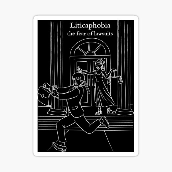 "L: Liticaphobia: Wear Your Dictionary: White Outline" Sticker for Sale ...