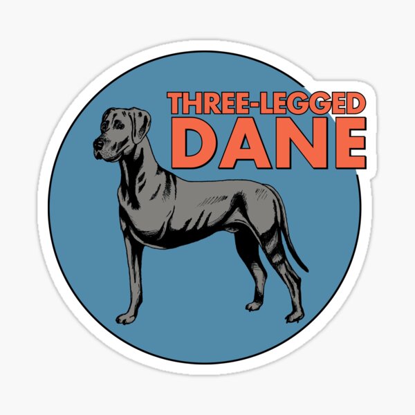 "Three-Legged Dane • Logo Large" Sticker for Sale by ThreeLeggedDane ...