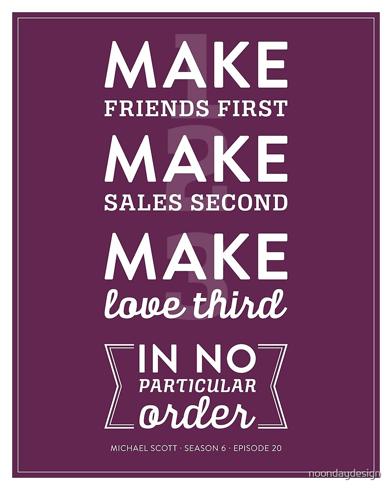 "The Office Michael Scott Quote - No Particular Order" by noondaydesign ...