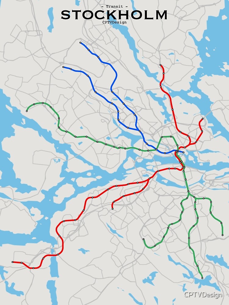 "Stockholm Transit Map" Poster by CPTVDesign | Redbubble
