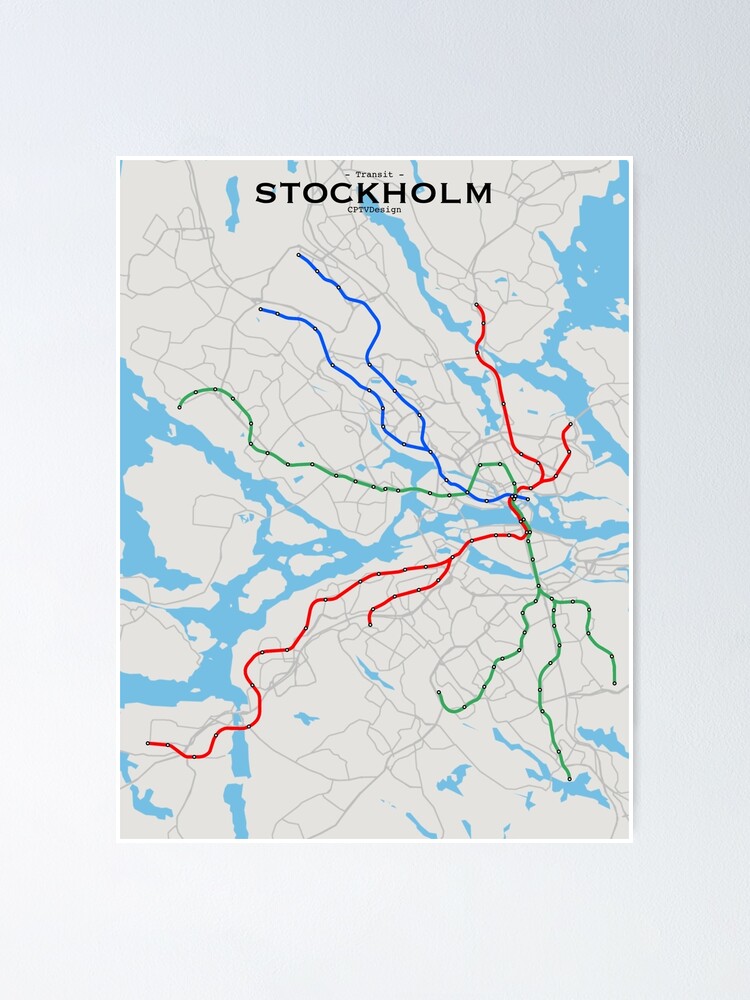 "Stockholm Transit Map" Poster by CPTVDesign | Redbubble