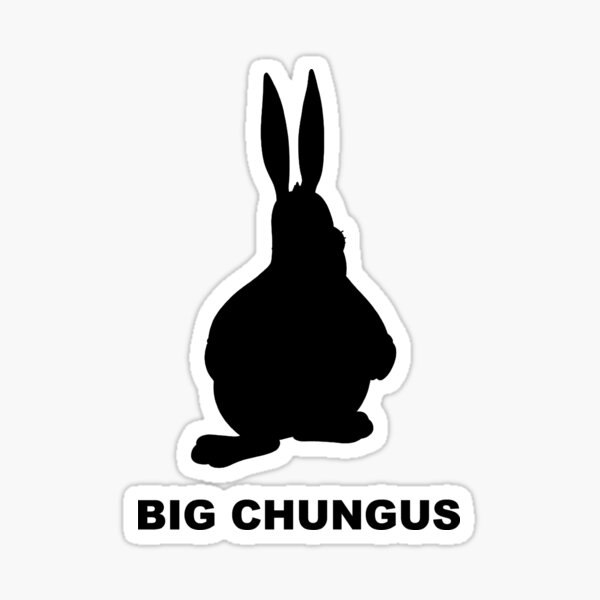 "Big Chungus Meme silhouette" Sticker for Sale by Draculaura2009 ...