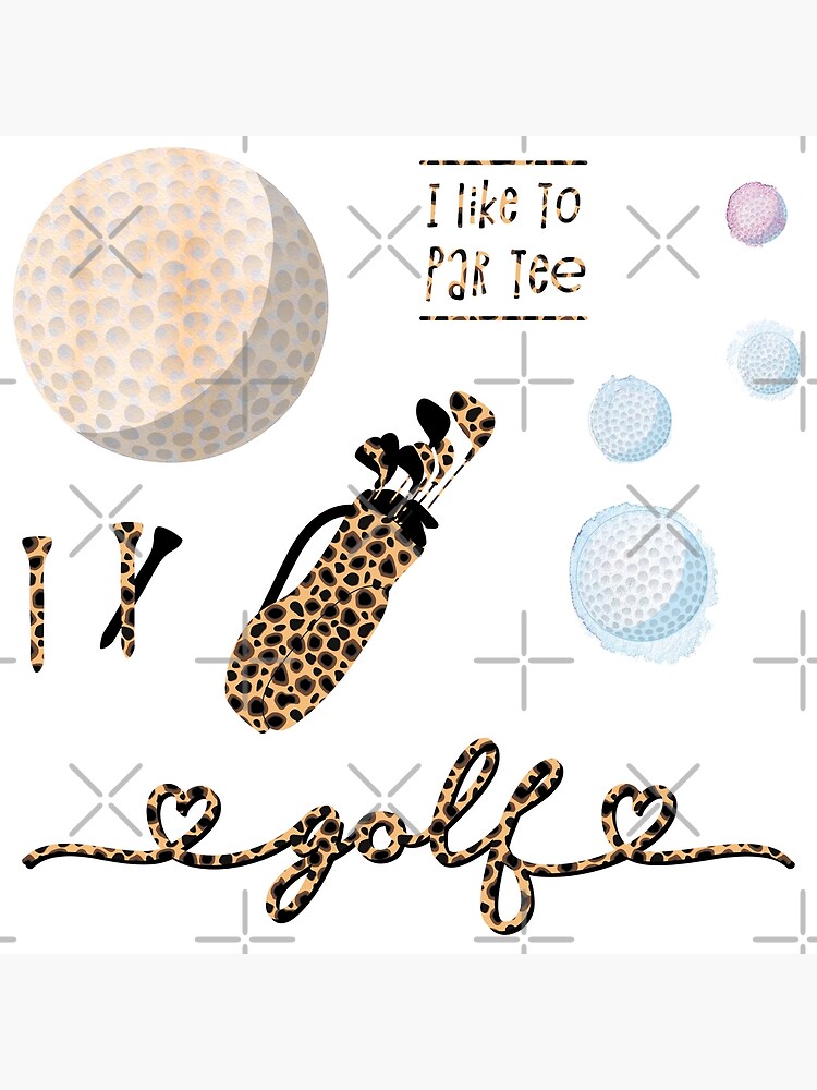 "Cheetah Animal Print Watercolor Golf and Golfer Pack" Poster by The ...