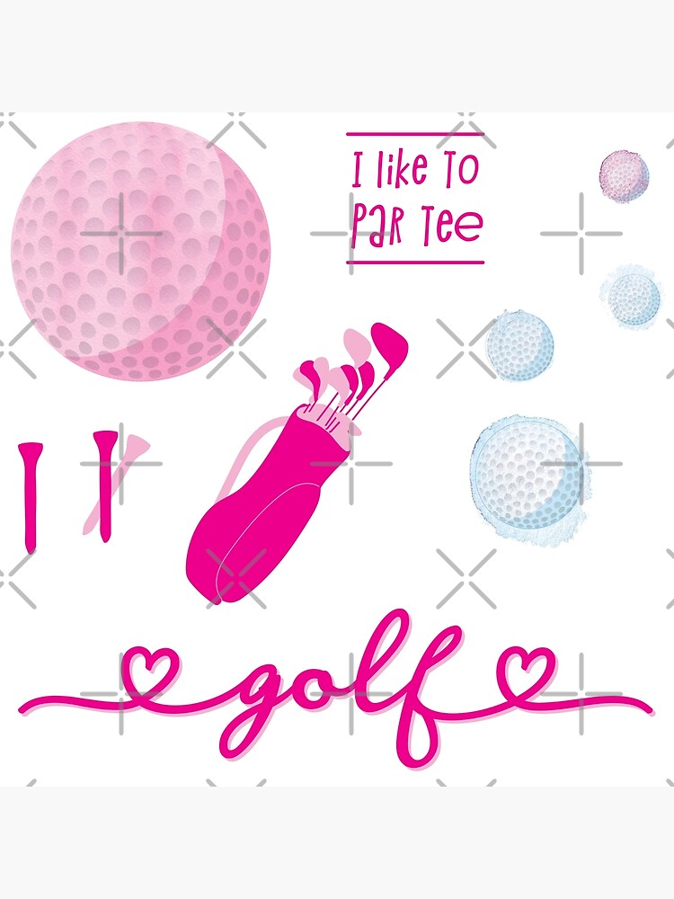 " Hot Pink Watercolor Golf and Golfer Pack" Photographic Print by The ...