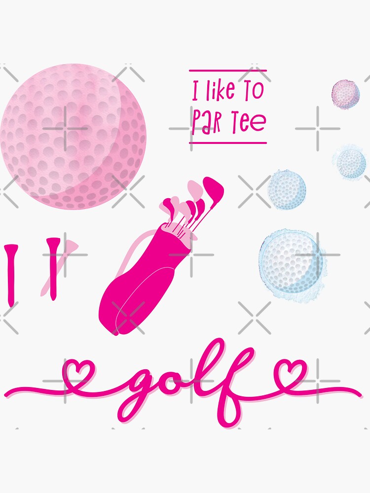 " Hot Pink Watercolor Golf and Golfer Pack" Sticker for Sale by The ...