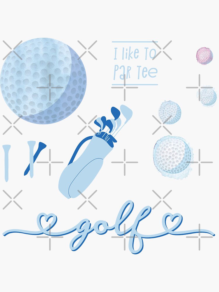 "Light Blue Watercolor Golf and Golfer Pack" Sticker for Sale by The ...