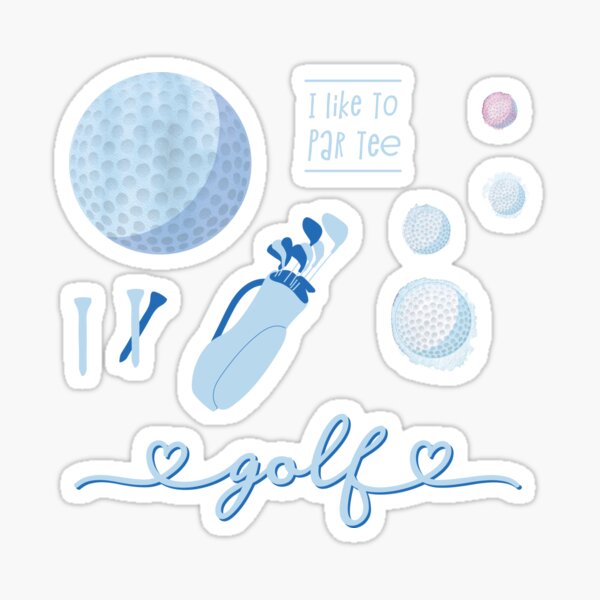 "Light Blue Watercolor Golf and Golfer Pack" Sticker for Sale by The ...