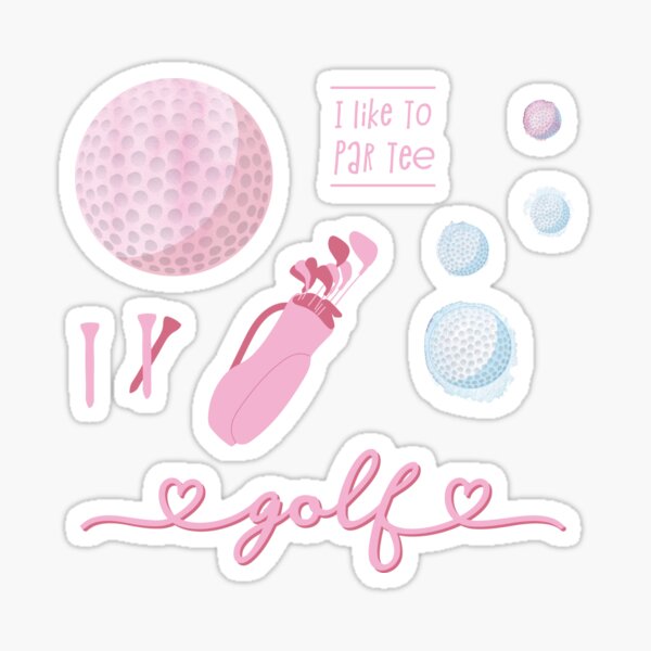 "Pink Watercolor Golf and Golfer Pack" Sticker by The-Goods | Redbubble