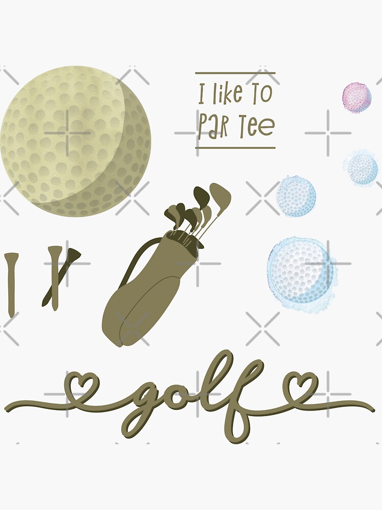 "Olive Green Watercolor Golf and Golfer Pack" Sticker for Sale by The ...