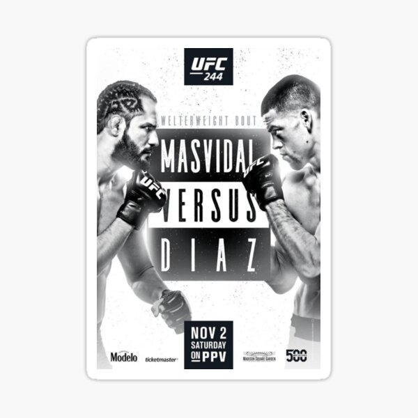 "MASVIDAL VS NATE DIAZ" Sticker by jasminesantana | Redbubble