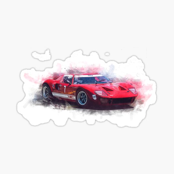 "Red Ford Gt40" Sticker for Sale by Stuart Row | Redbubble