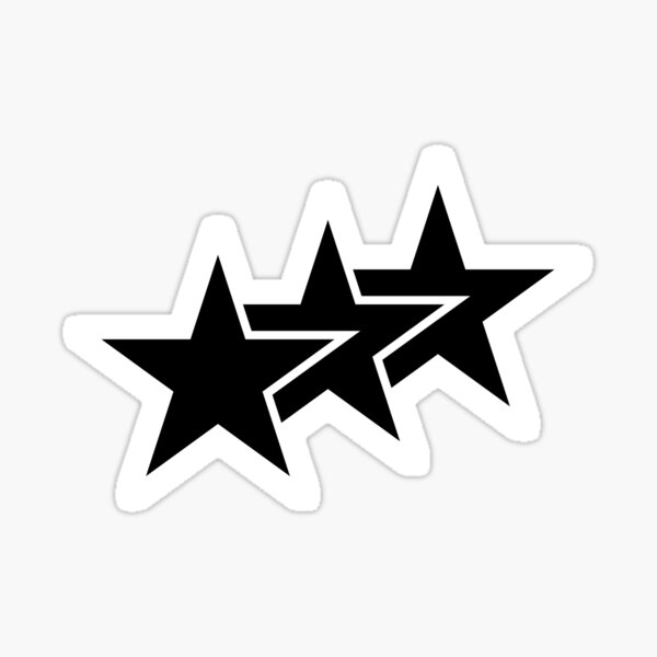 "Black Tri-Stars" Sticker for Sale by Darasuum | Redbubble