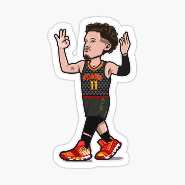 "Trae Young Cartoon Style" Sticker by rayd3rd | Redbubble