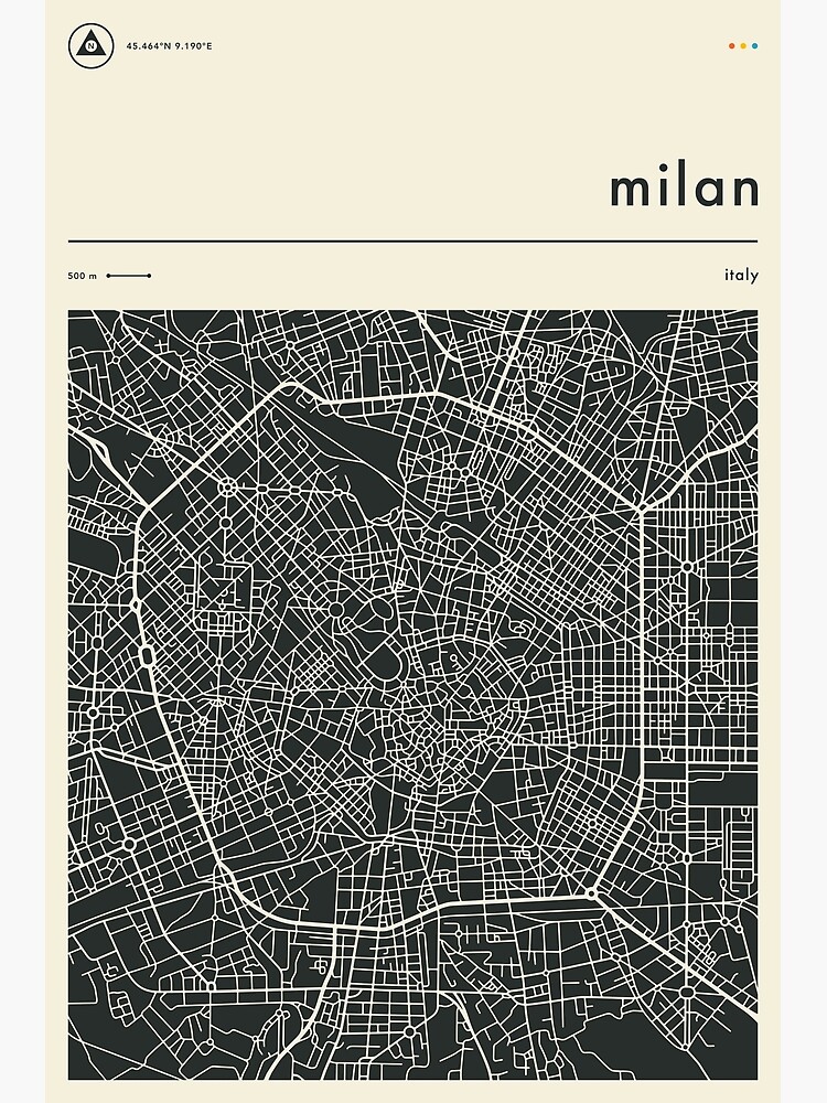 "MILAN MAP" Canvas Print by JazzberryBlue | Redbubble