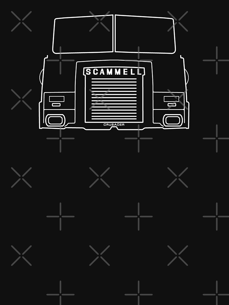"Scammell Crusader classic truck outline graphic (white) " T-shirt for ...