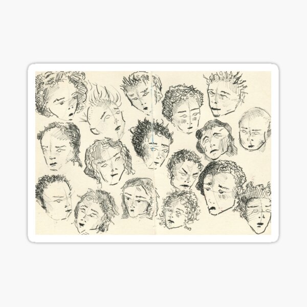 "Heads" Sticker by lizziehensonart | Redbubble