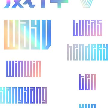 Sticker for Sale mit "WAYV LOGO UND MITGLIED NAME HOLOGRAM STICKER SET ...
