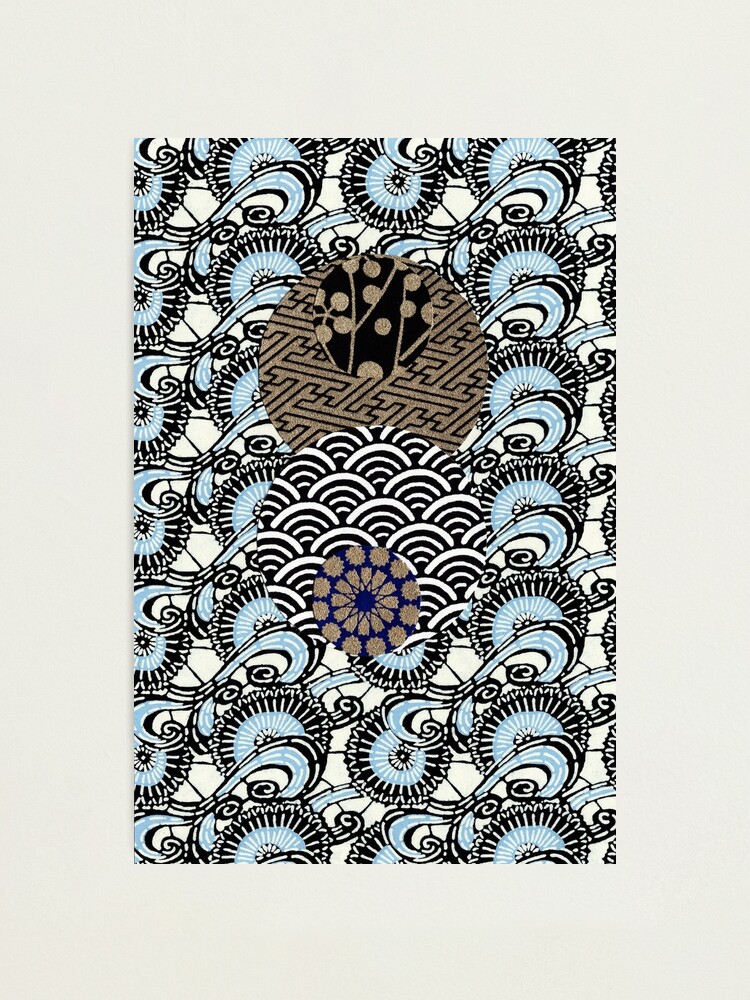 "Collage 79 | Japanische Washi Yuzen Chiyogami-Origami-Papiercollage" Fotodruck von Mokusho ...