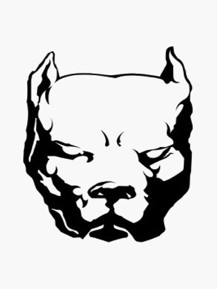 "Pit Bull Pitbull Head Design" Sticker for Sale by bluegrassdecals ...