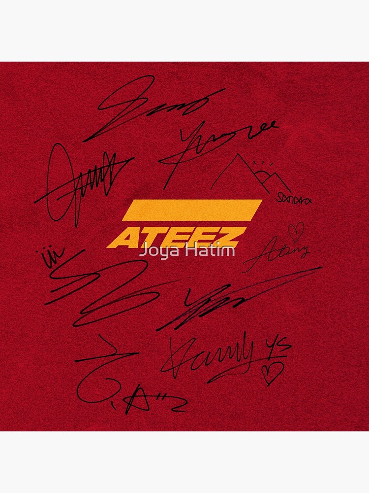 "ATEEZ - Logo + Signstures (Red)" Poster for Sale by joyahatim | Redbubble