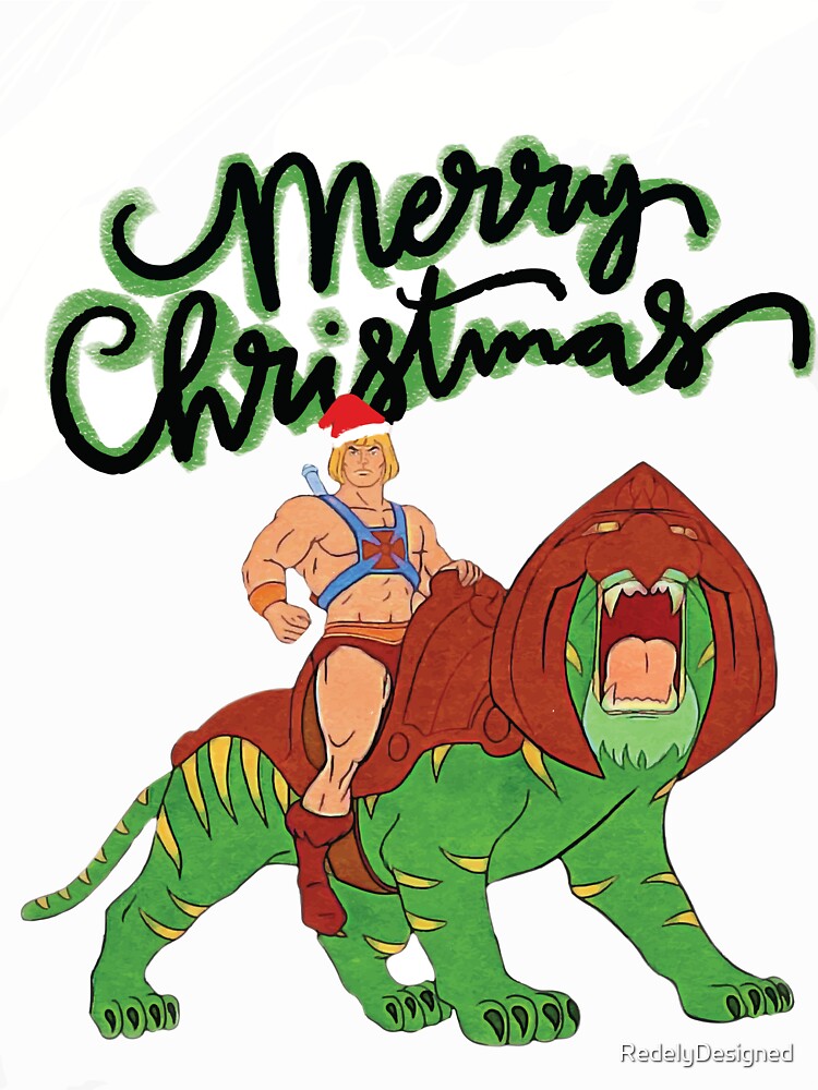 "He-Man Christmas" Sticker for Sale by RedelyDesigned | Redbubble