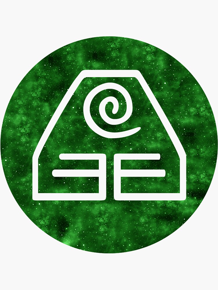 "Avatar: The Last Airbender - Earth Symbol (Galaxy Design)" Sticker for ...