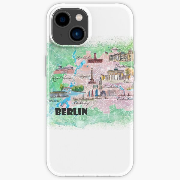 "Berlin Germany Illustrated Map with Main Roads Landmarks and ...