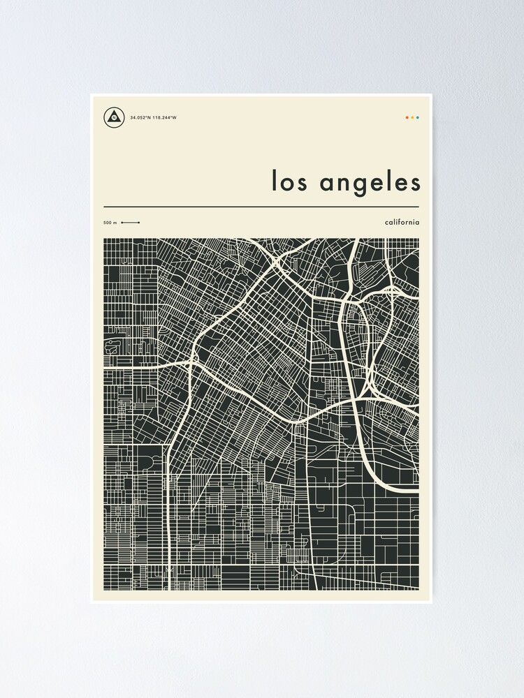 "LOS ANGELES MAP" Poster for Sale by JazzberryBlue | Redbubble
