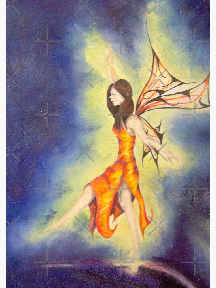 "Gargoyle fairy night dancing glowing light pastel & colored pencil ...