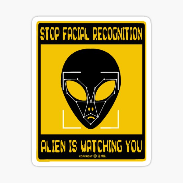 "Stop facial recognition" Sticker for Sale by NewSignCreation | Redbubble