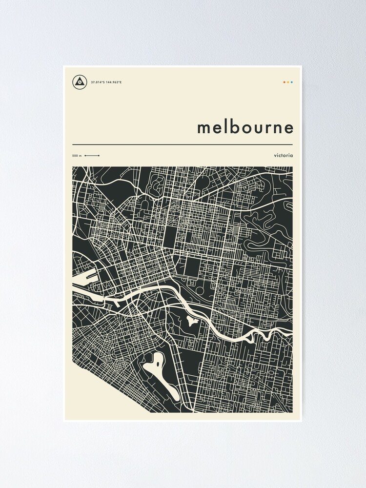 "MELBOURNE MAP" Poster for Sale by JazzberryBlue | Redbubble