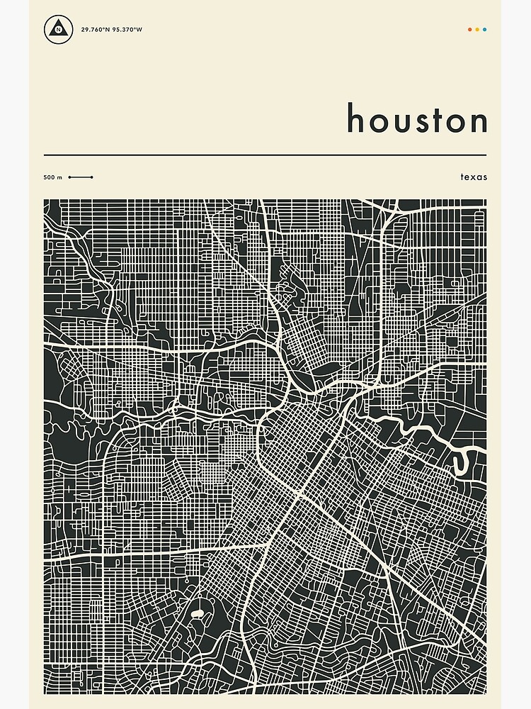 "HOUSTON TEXAS MAP" Poster for Sale by JazzberryBlue | Redbubble