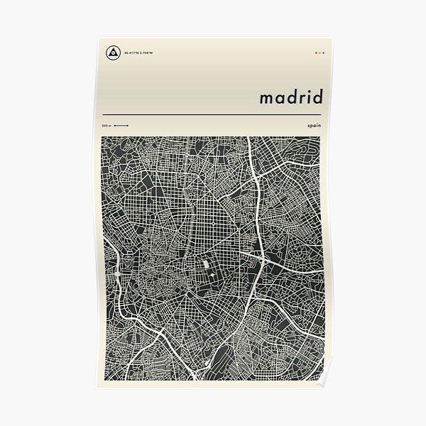 "MADRID MAP" Poster by JazzberryBlue | Redbubble