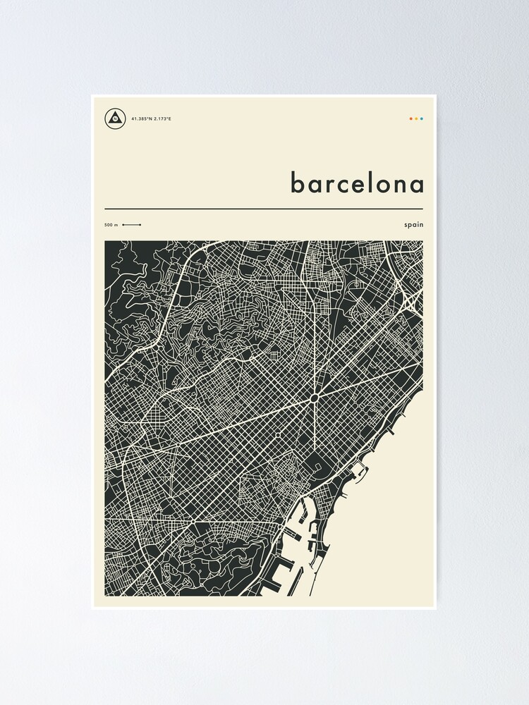 "BARCELONA MAP" Poster for Sale by JazzberryBlue | Redbubble