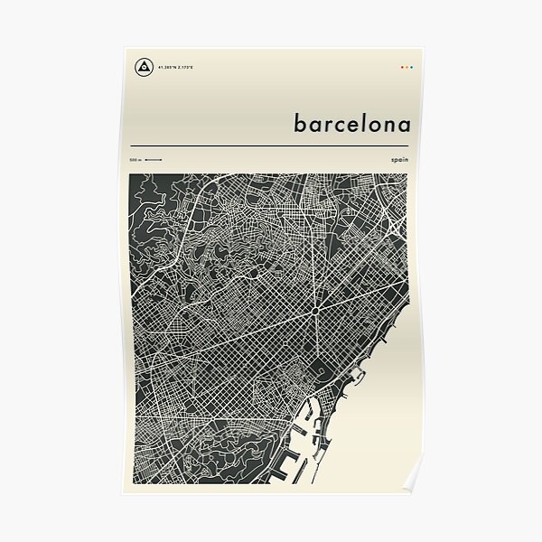 "BARCELONA MAP" Poster for Sale by JazzberryBlue | Redbubble