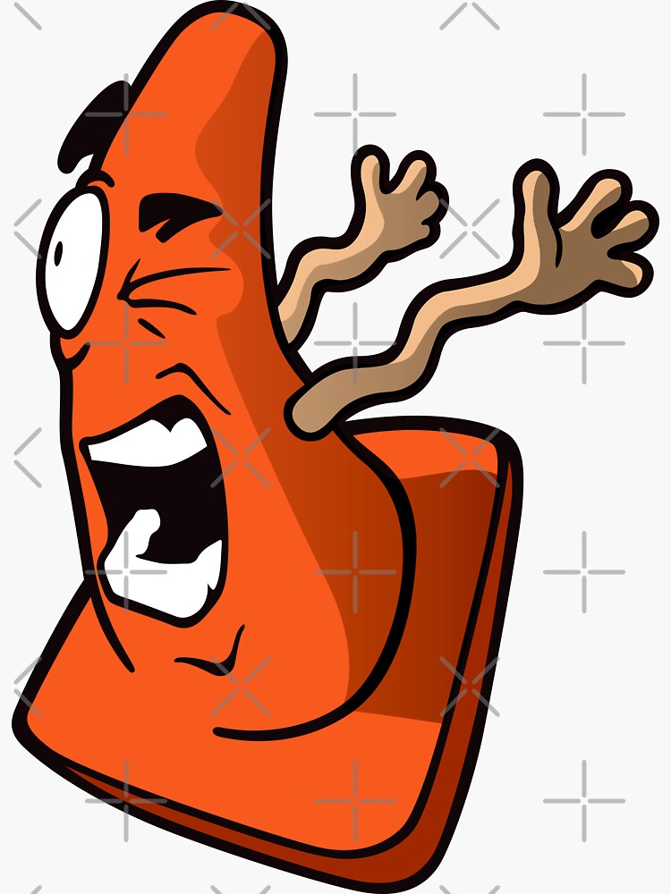 "Screaming Traffic Cone" Sticker for Sale by BreadXDesigns | Redbubble
