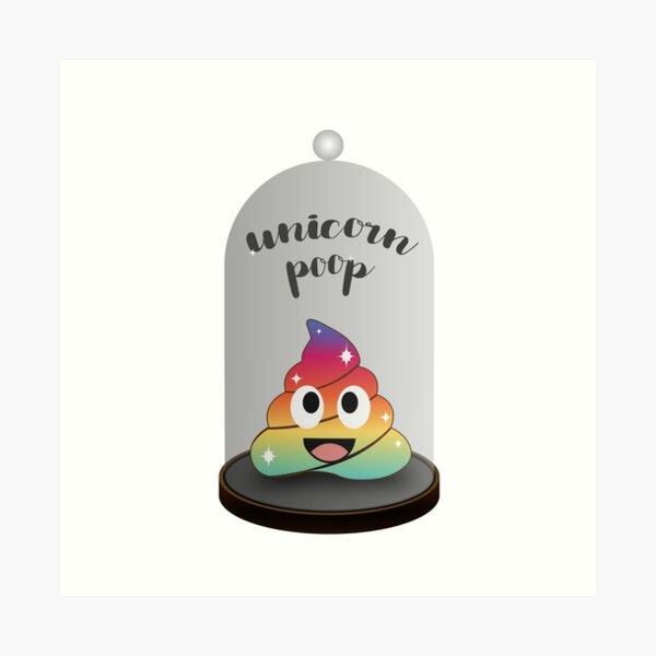 "Magical Unicorn poop in Glass vial. Rainbow Fairy turd poop emoji" Art ...