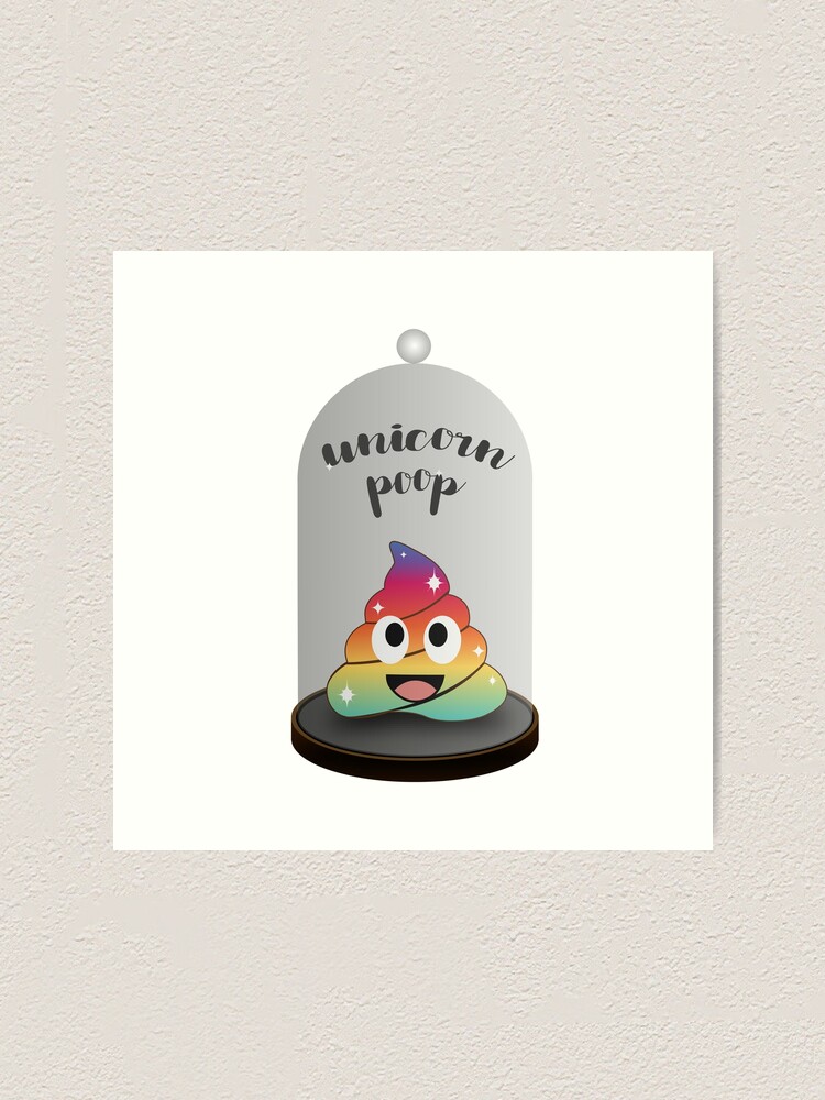 "Magical Unicorn poop in Glass vial. Rainbow Fairy turd poop emoji" Art ...