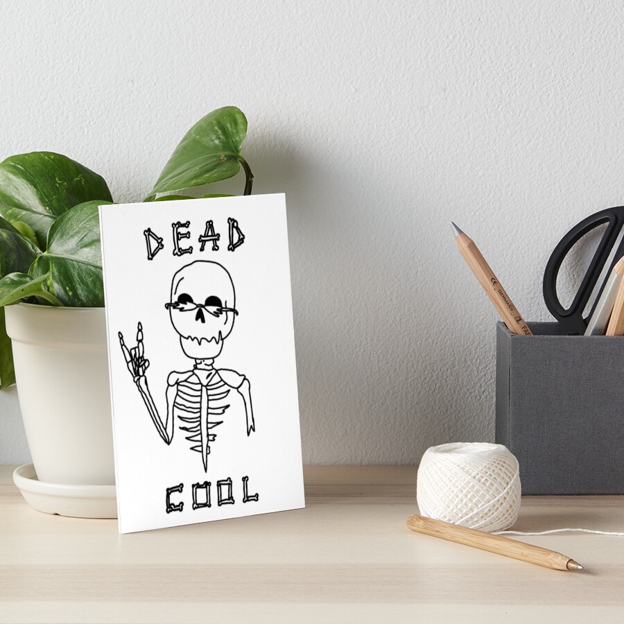 Dead cool’ skeleton line art " Art Board Print by chloemaes | Redbubble