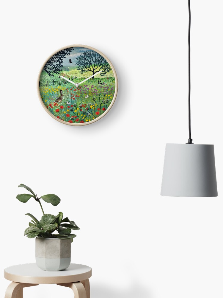 "In Summer Meadow" Clock for Sale by Jogrundyart | Redbubble