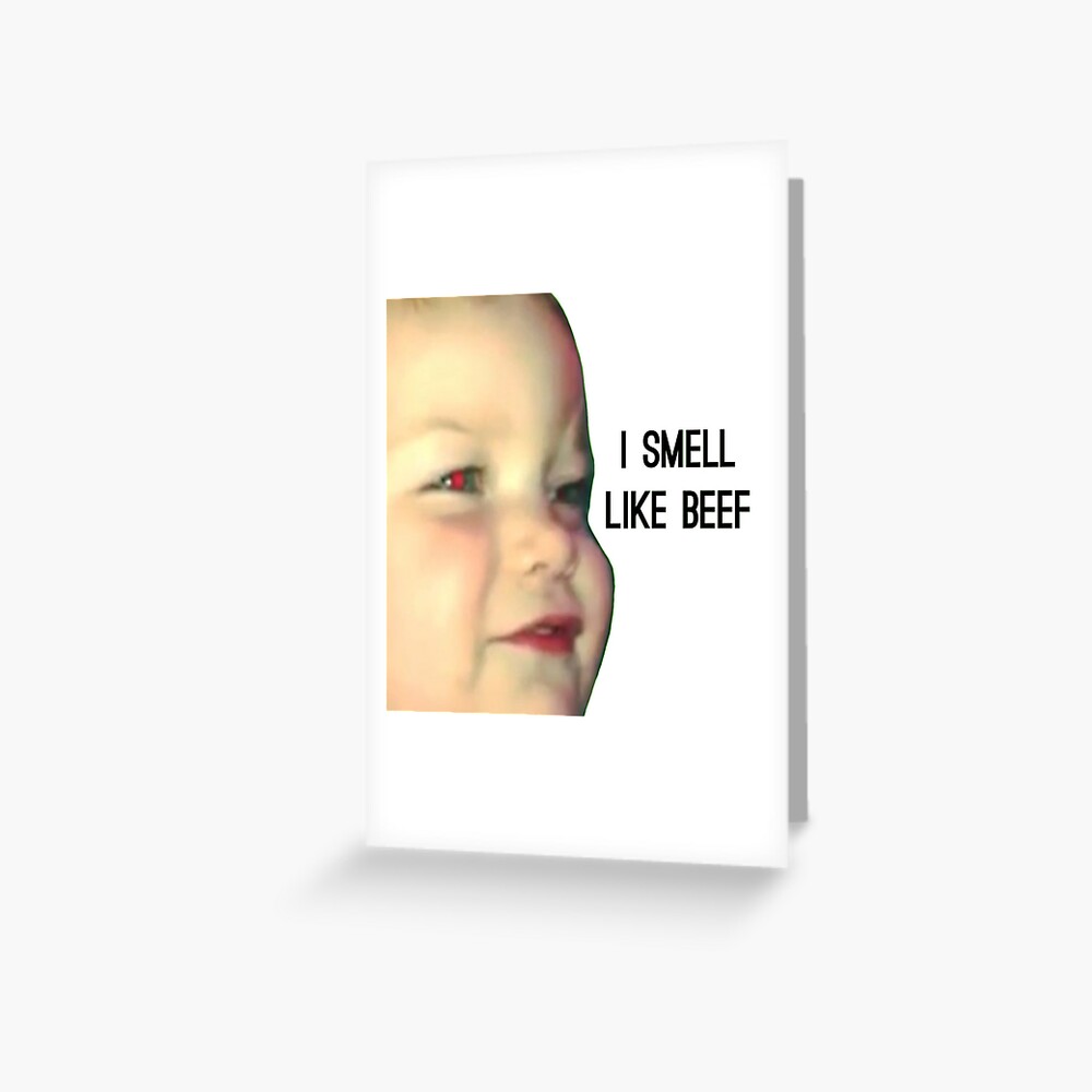 "I Smell Like Beef Meme" Sticker for Sale by pandan1000 | Redbubble