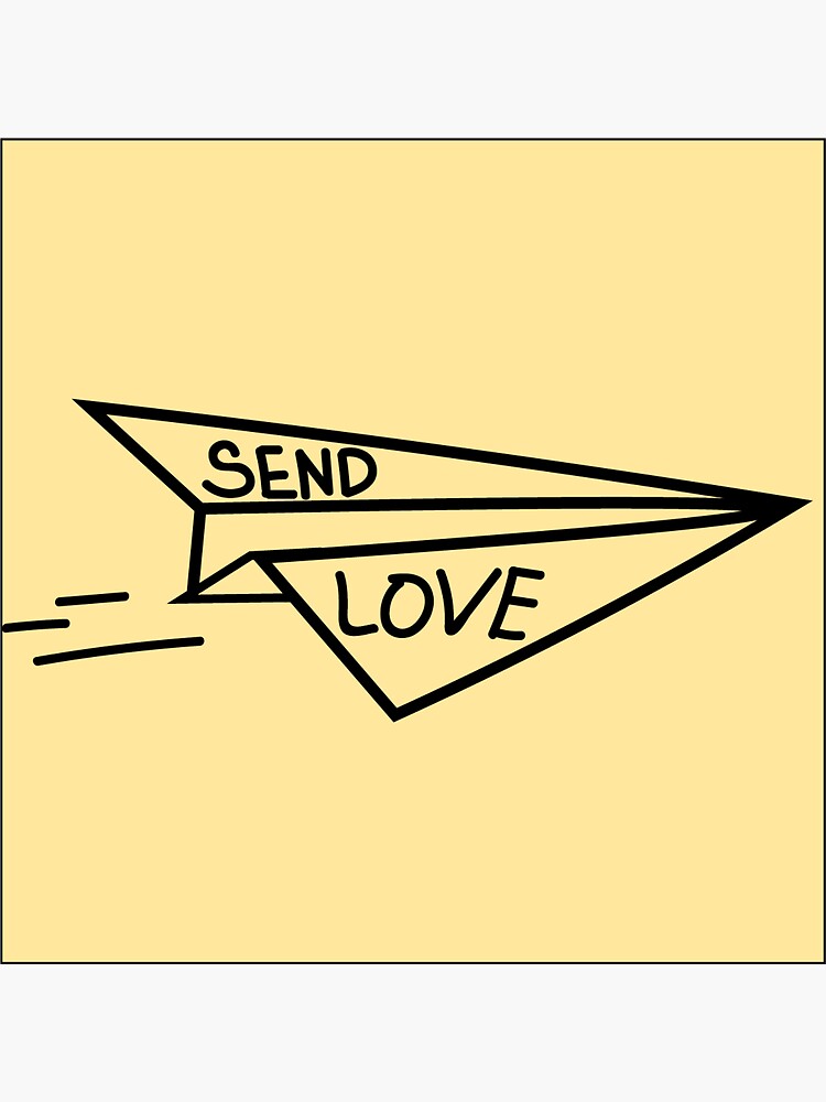 "SEND LOVE paper airplane" Sticker for Sale by Stickerbricker | Redbubble