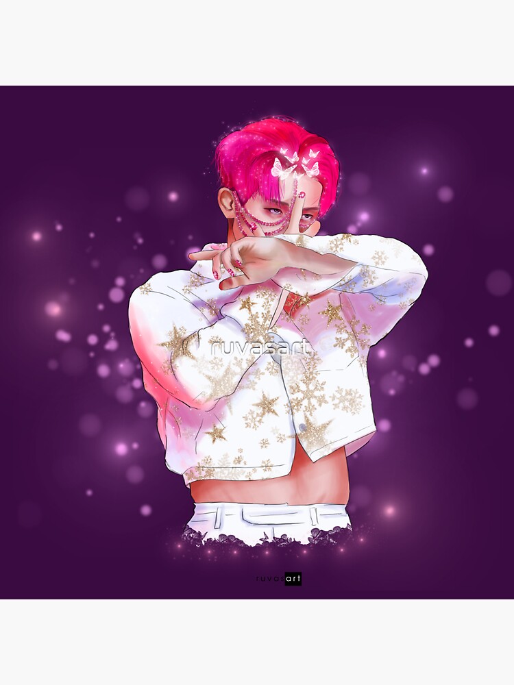 "Wonho Illustration" Sticker by ruvasart | Redbubble