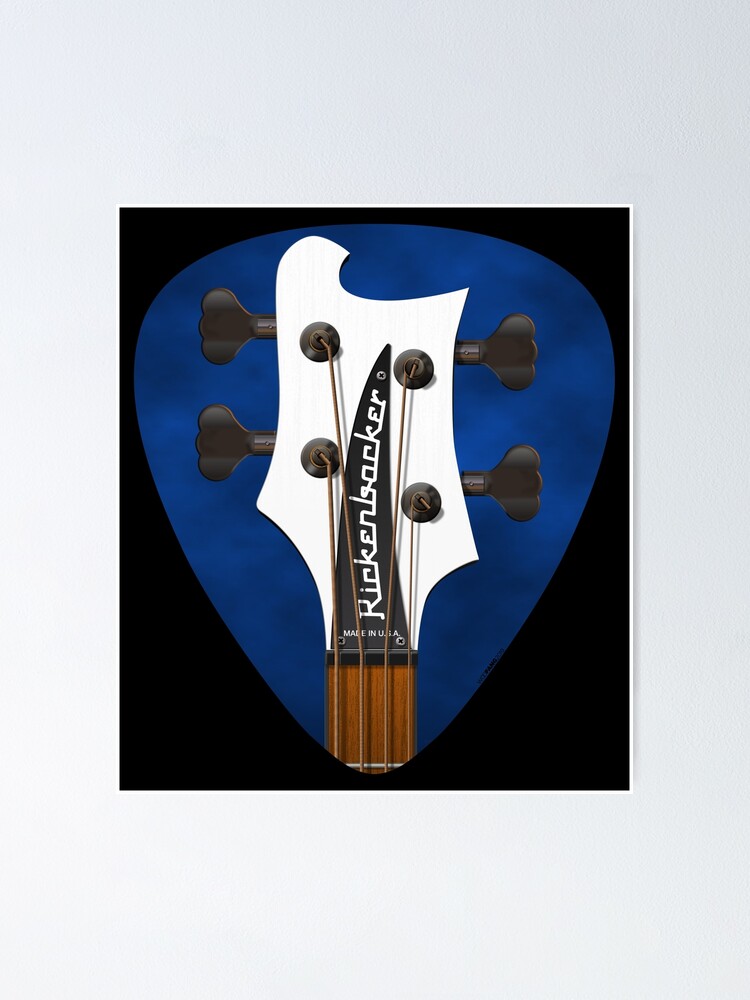 "GUITAR HEADSTOCK PICK ART - RICKENBACKER 4003 WHITE BASS" Poster for ...