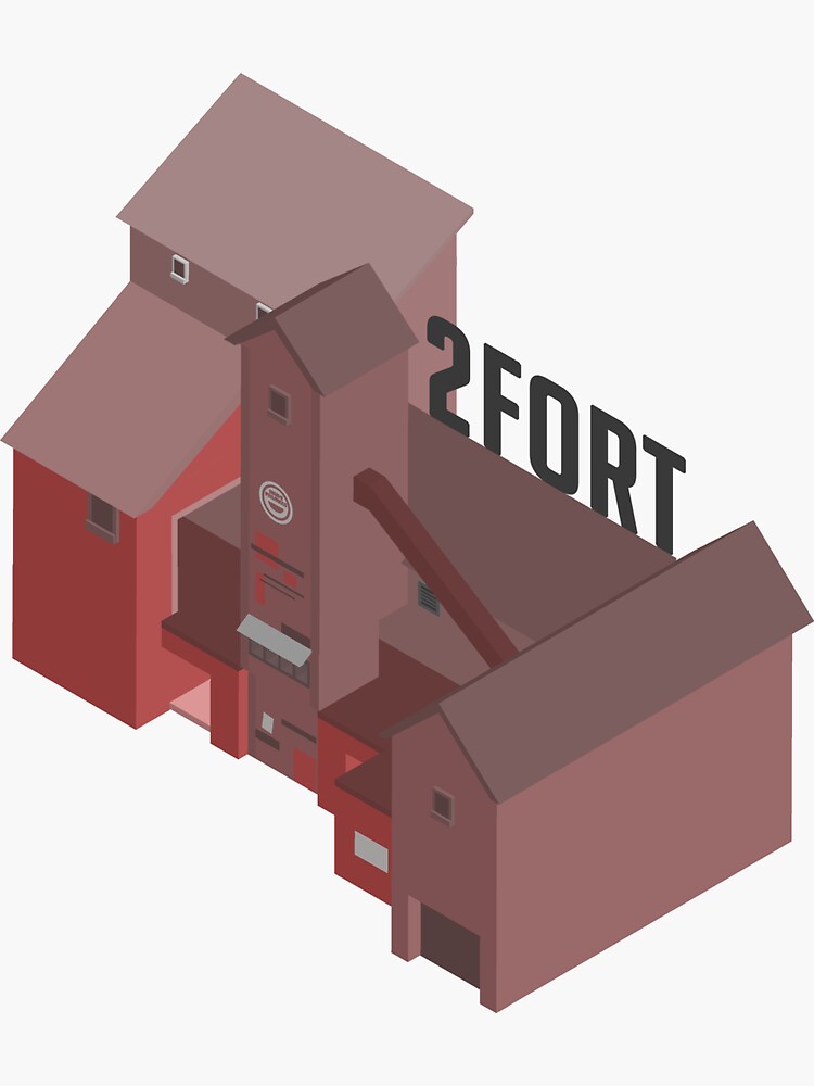 "Isometric 2fort sticker" Sticker by Birchly | Redbubble