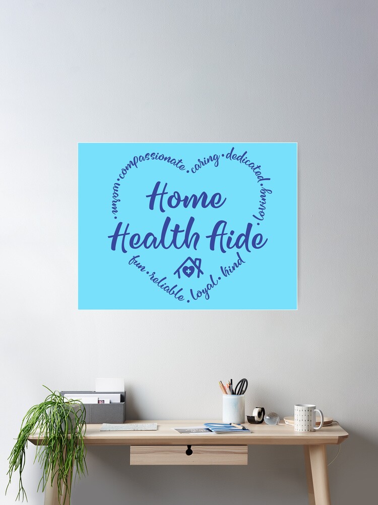 "Home Health Aid, Home Health Aide, HHA, heart with words" Poster for ...