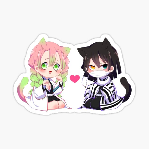 "Obanai Iguro, Misturi Kanroji, Kimestu no Yaiba, Demon Slayer" Sticker ...