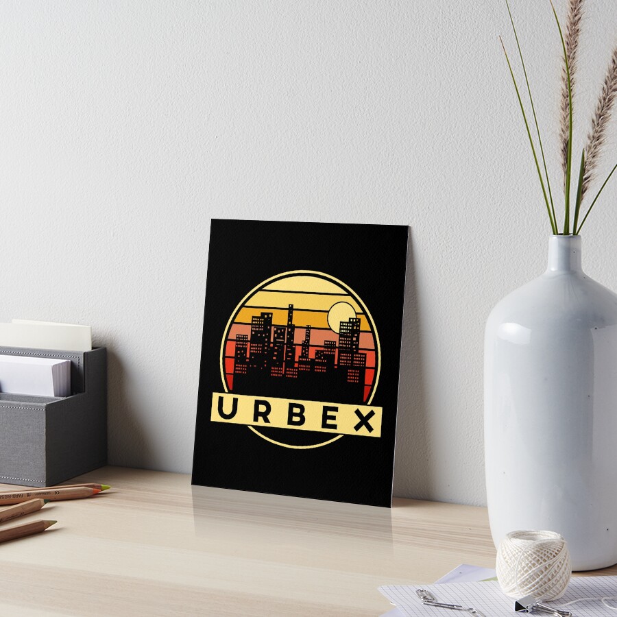 "Retro Sunset Urbex (Urban Exploration) Cityscape Logo" Art Board Print ...
