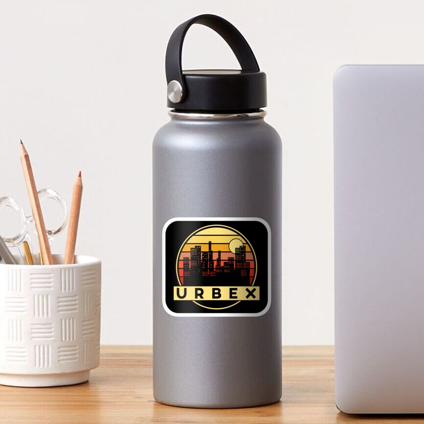 "Retro Sunset Urbex (Urban Exploration) Cityscape Logo" Sticker by ...
